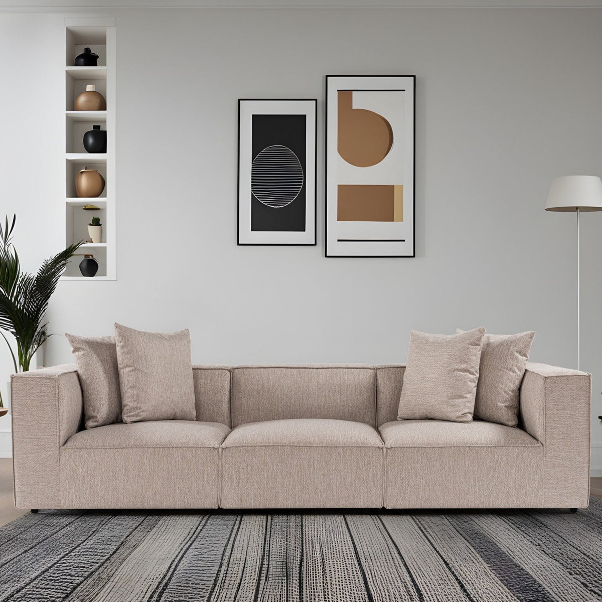 3-seater sofa sora sand beige – Dimehouse
