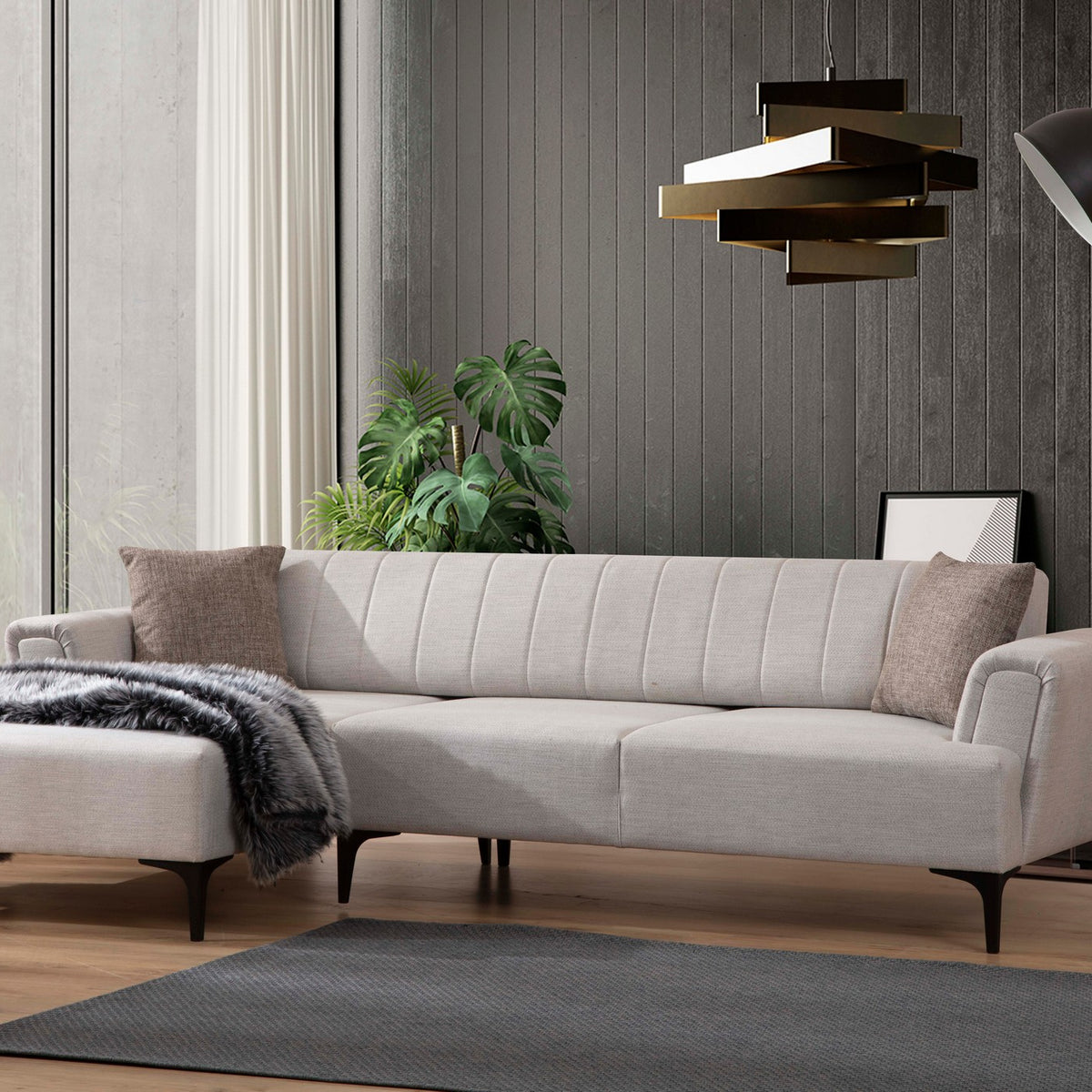 Corner sofa bed Hamlet ecru- competitively priced! – Dimehouse