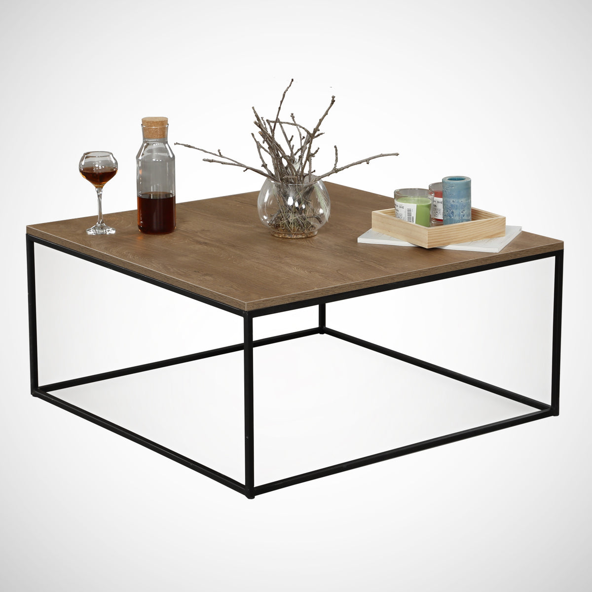 Square Coffee Table 75x75 cm Pola - Wood Melamine – Dimehouse