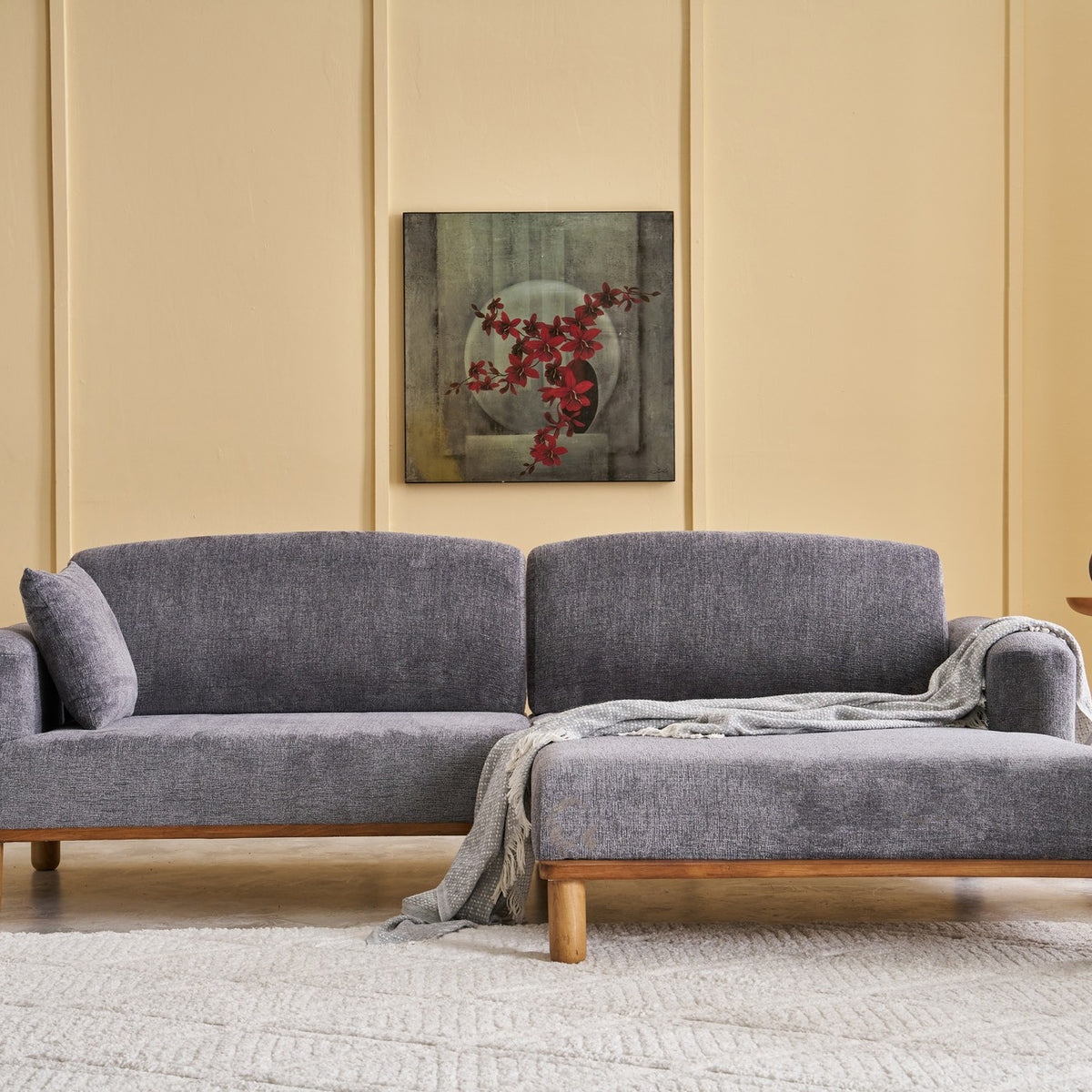 Corner sofa on the right rens gray – Dimehouse