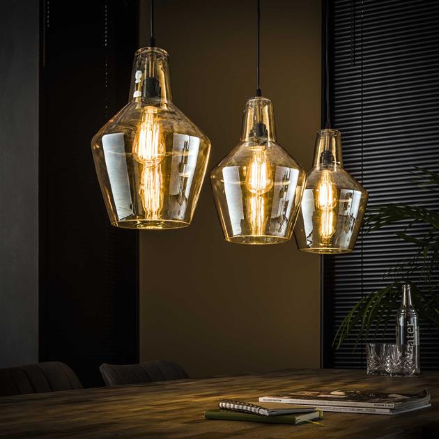 Hanging Lamp Dace 3-Light Amber | Dimehouse