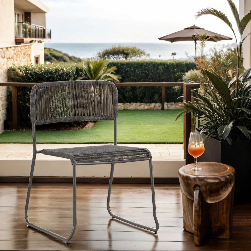 Garden Chair Lester Rope Gray | Dimehouse