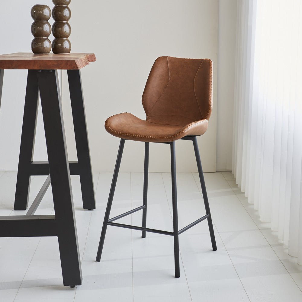 Cool Bar Stool Cognac Beau 67 Seat Height | Dimehouse