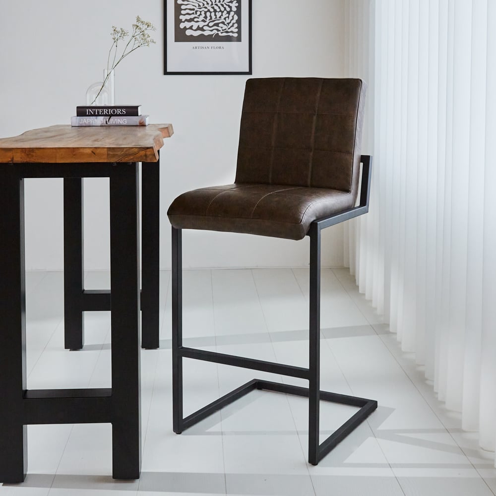 Hoxton Industrial Bar Stool Taupe – Dimehouse