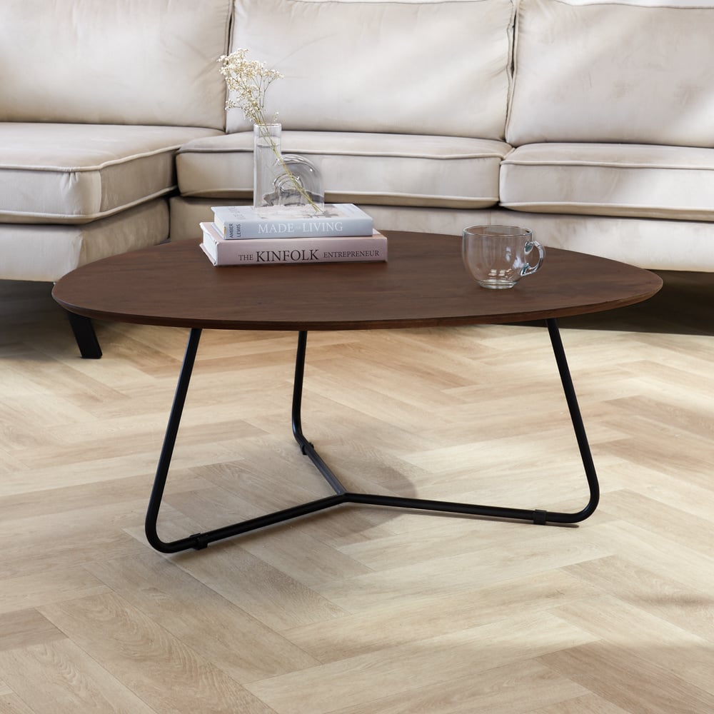 Organic Coffee Table Zoë Dark Walnut 95x86 cm – Dimehouse